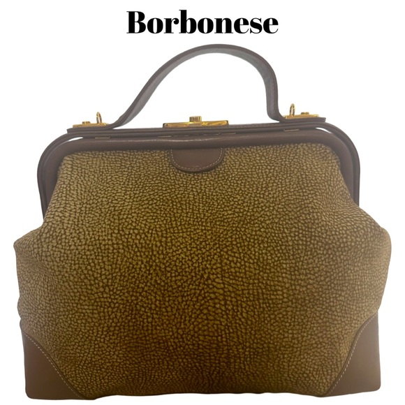 borbonese | Bags | Authentic Borbonese Brown Suede Hand Bag | Poshmark